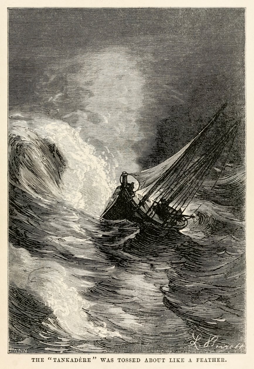 The Tankadere was tossed about like a feather, from Around the World in ...