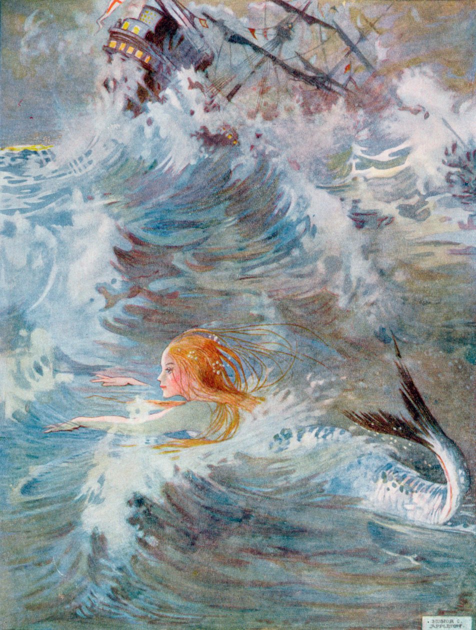 She Dived Deep Down Under the Water, Rising Again Between the Waves ...