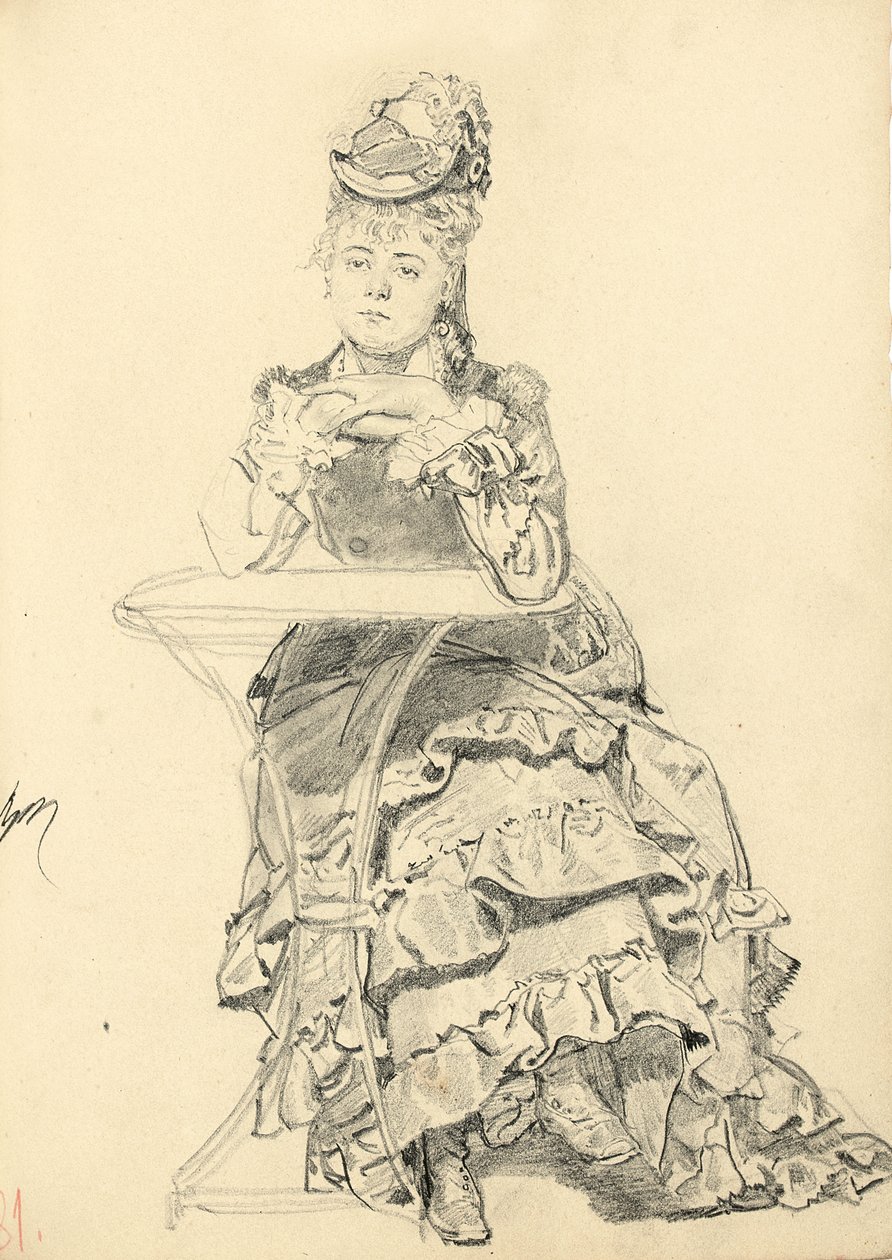 Woman Seated at a Cafe Table by Ilya Efimovich Repin