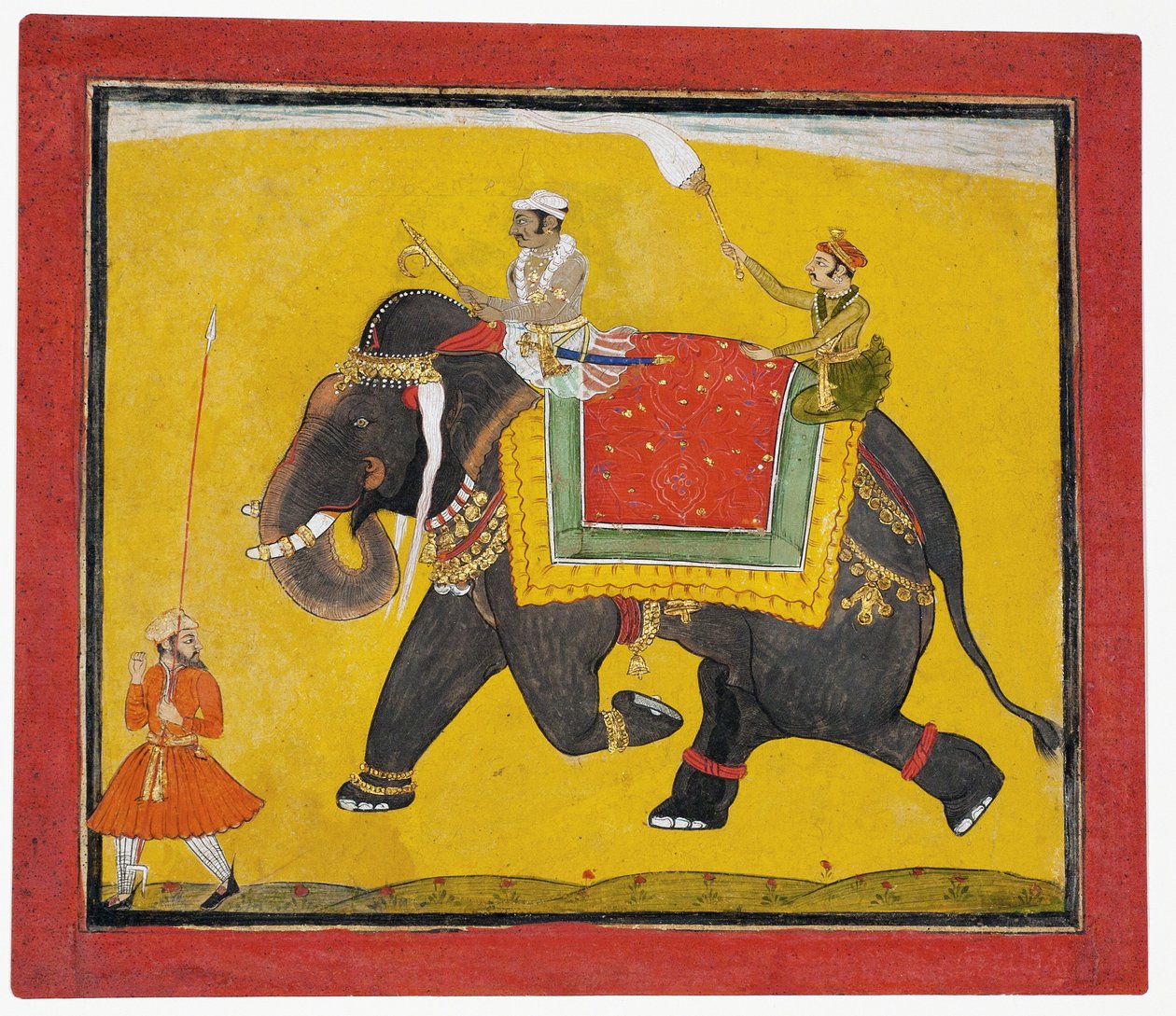 A raja riding an elephant by Indian School: Fine art print