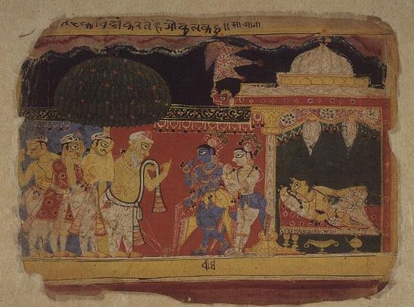 Nanda Bids Farewell to Krishna and Balarama, from 'The Bhagavita Purana ...