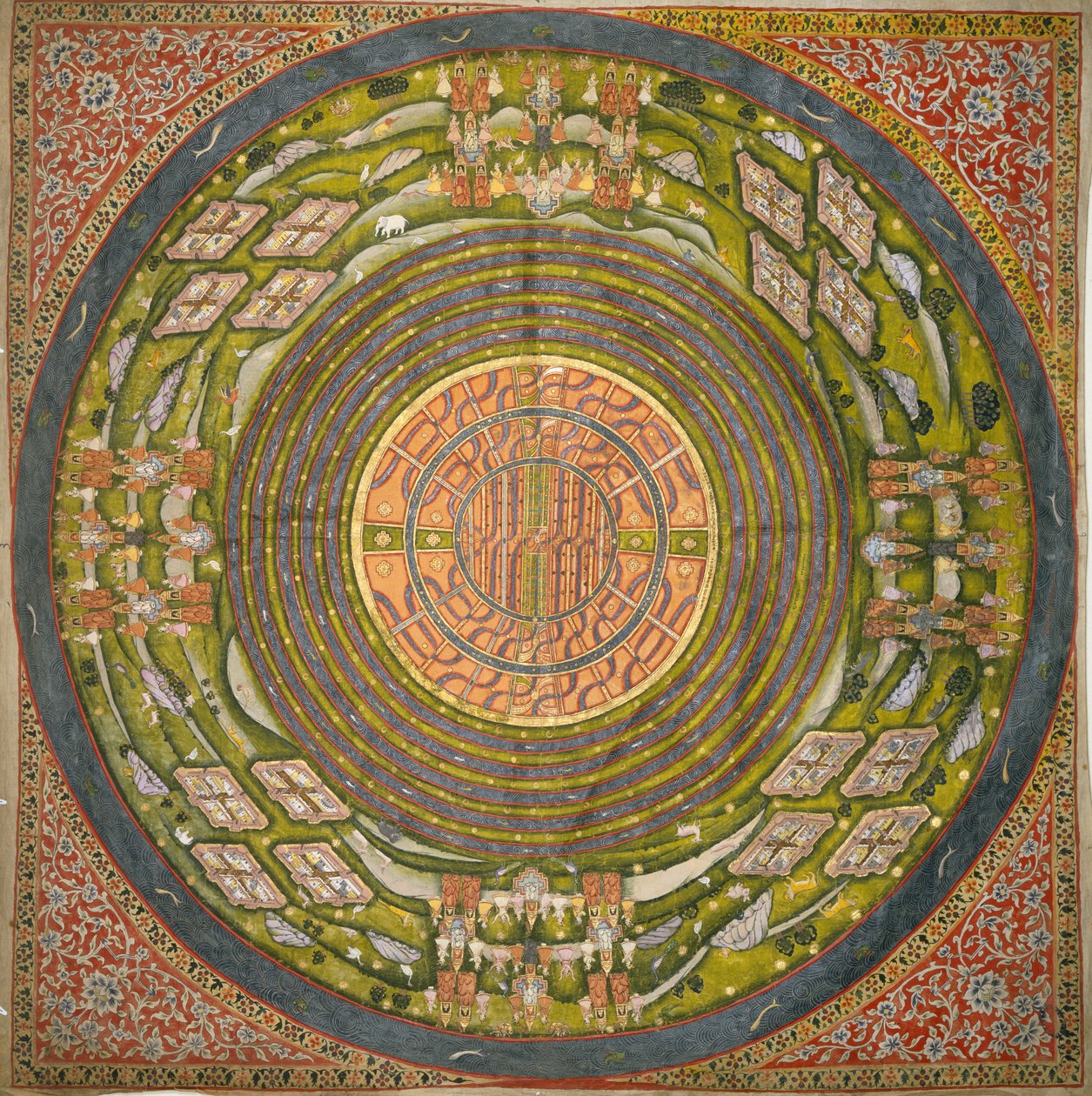 Jain diagram of the universe (Jambudvipa) by Indian School