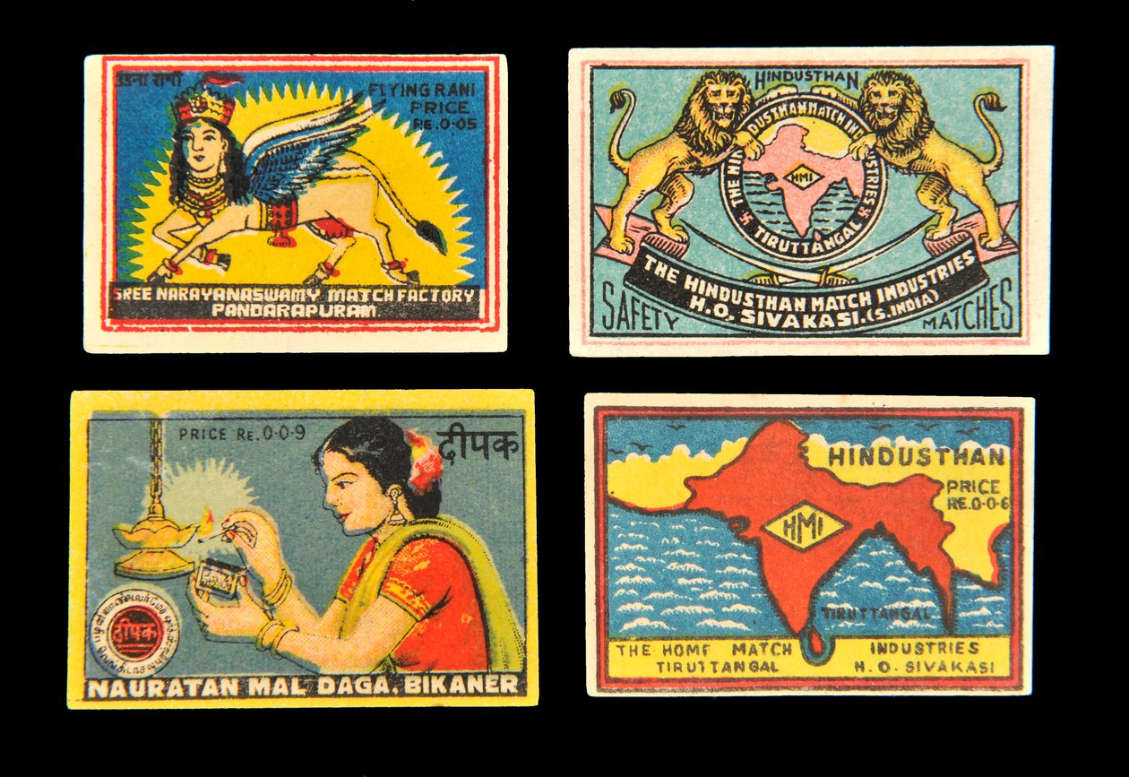 Matchbox labels by Indian School: Buy fine art print