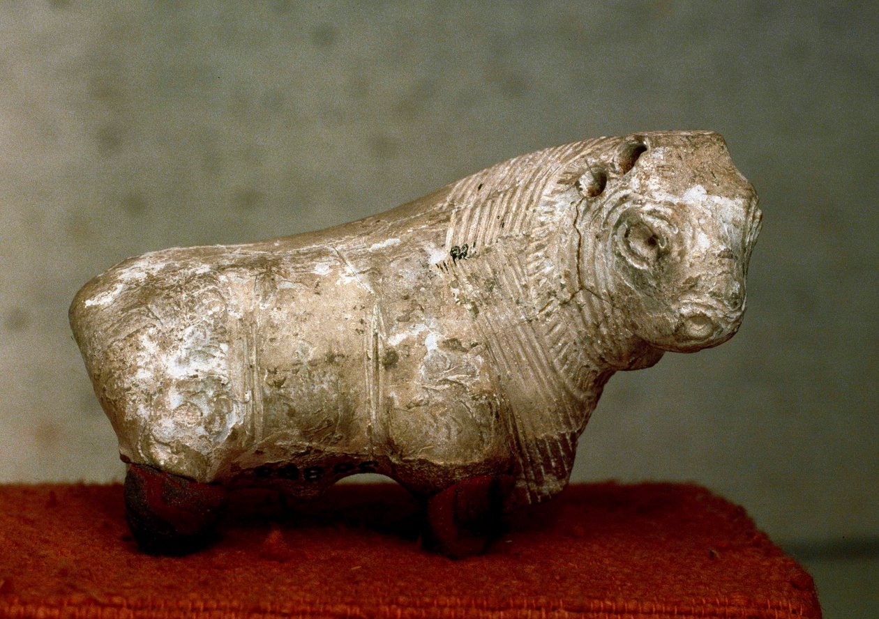 Civilization of the Indus Valley: bull. Terracotta figurine from ...