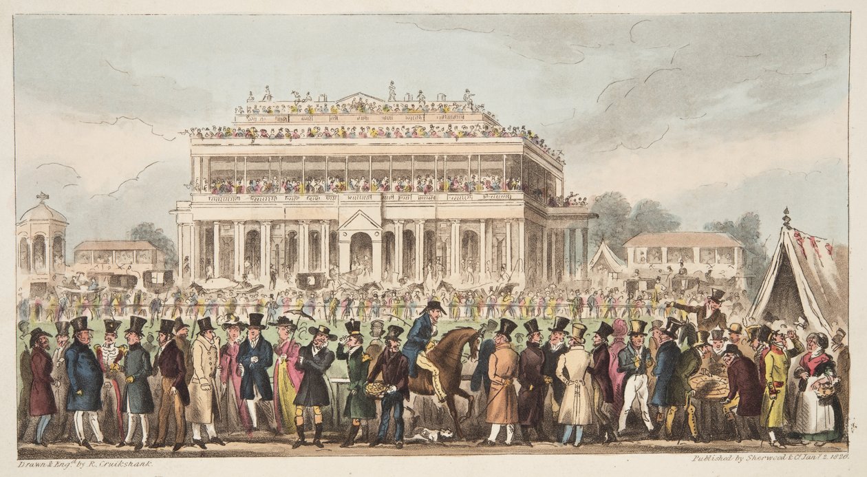 Doncaster Race Course during the Great St. Leger Race, 1824, from The ...