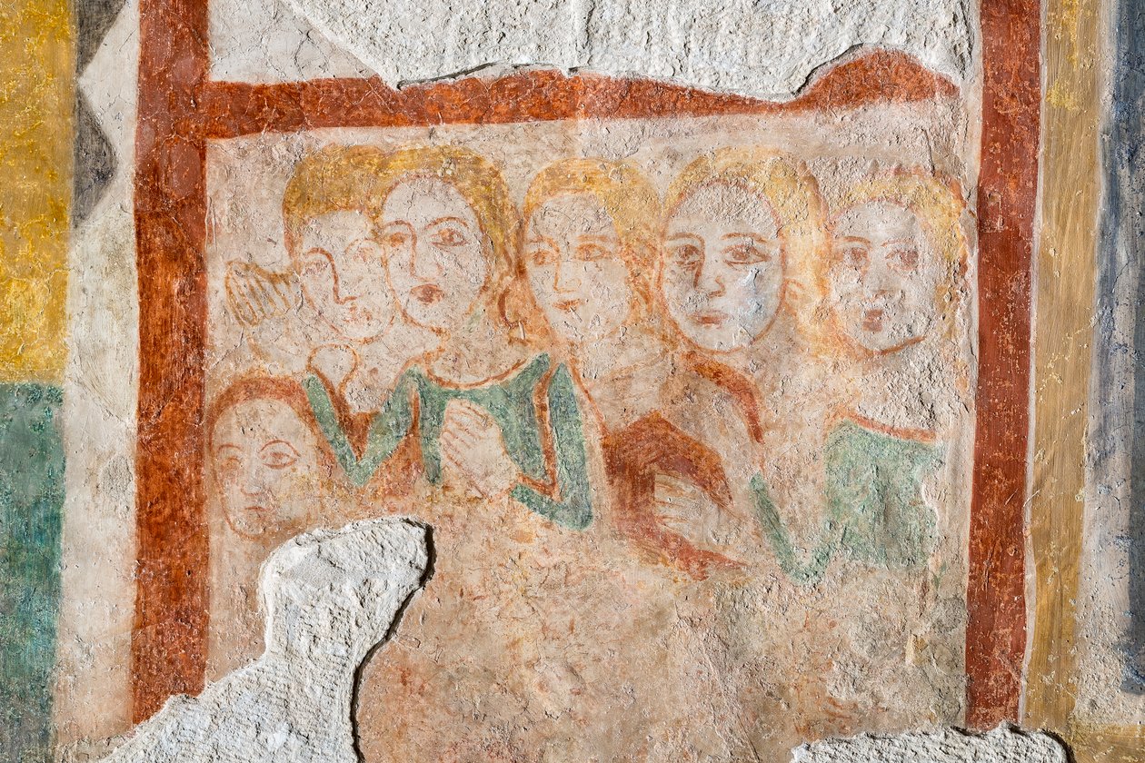 Group of Faithful (fresco) by Italian School: Fine art print