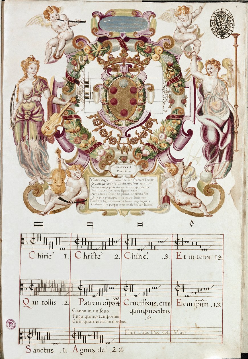 Frontispiece with Medicean Coat of Arms of Partition of Missa Ducalis