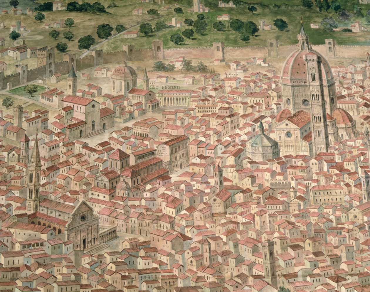 The 'Carta della Catena' showing a panorama of Florence