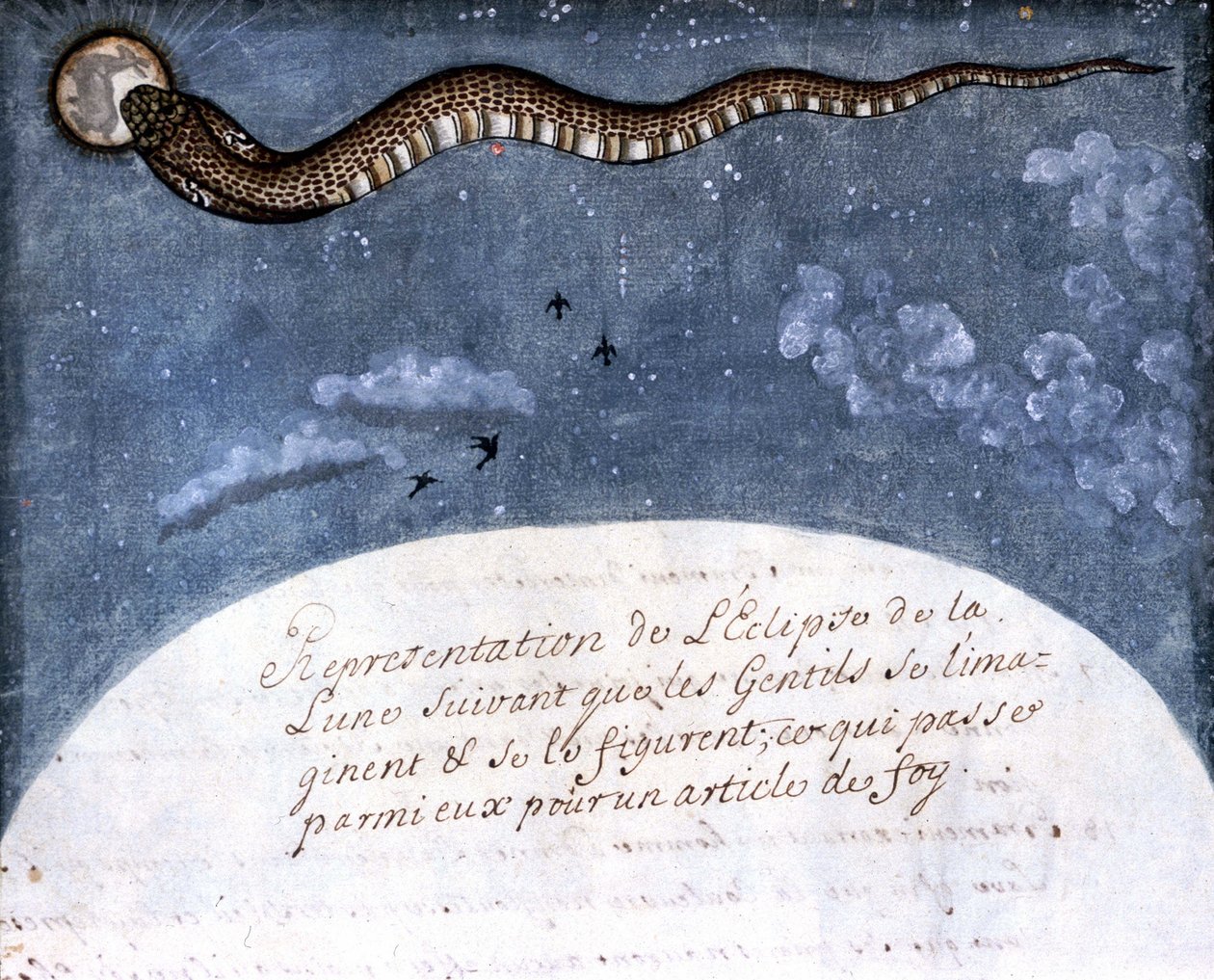 The eclipse of the moon imagined by the Mogol Indians (a snake ...