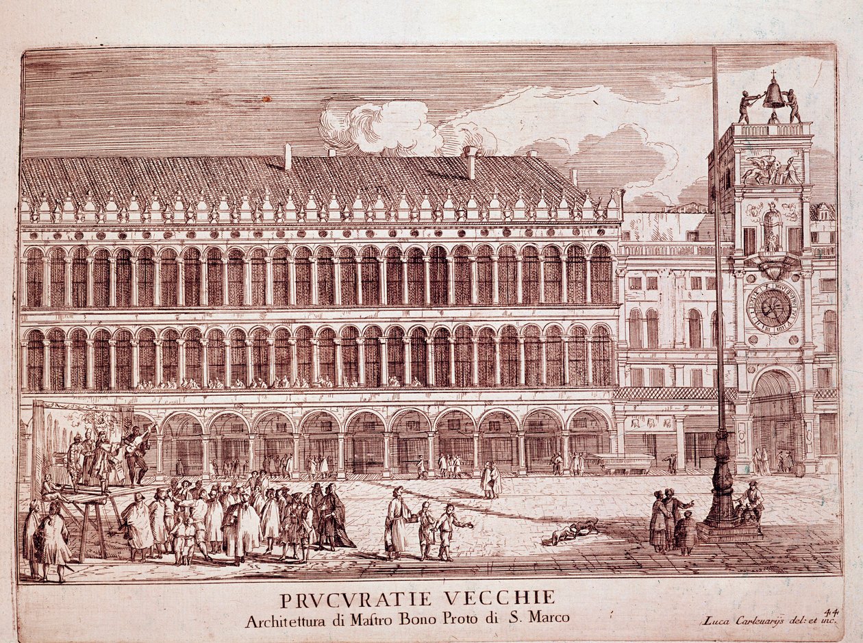 View of the Procuracy Vecchie on St. Mark's Square in Venice