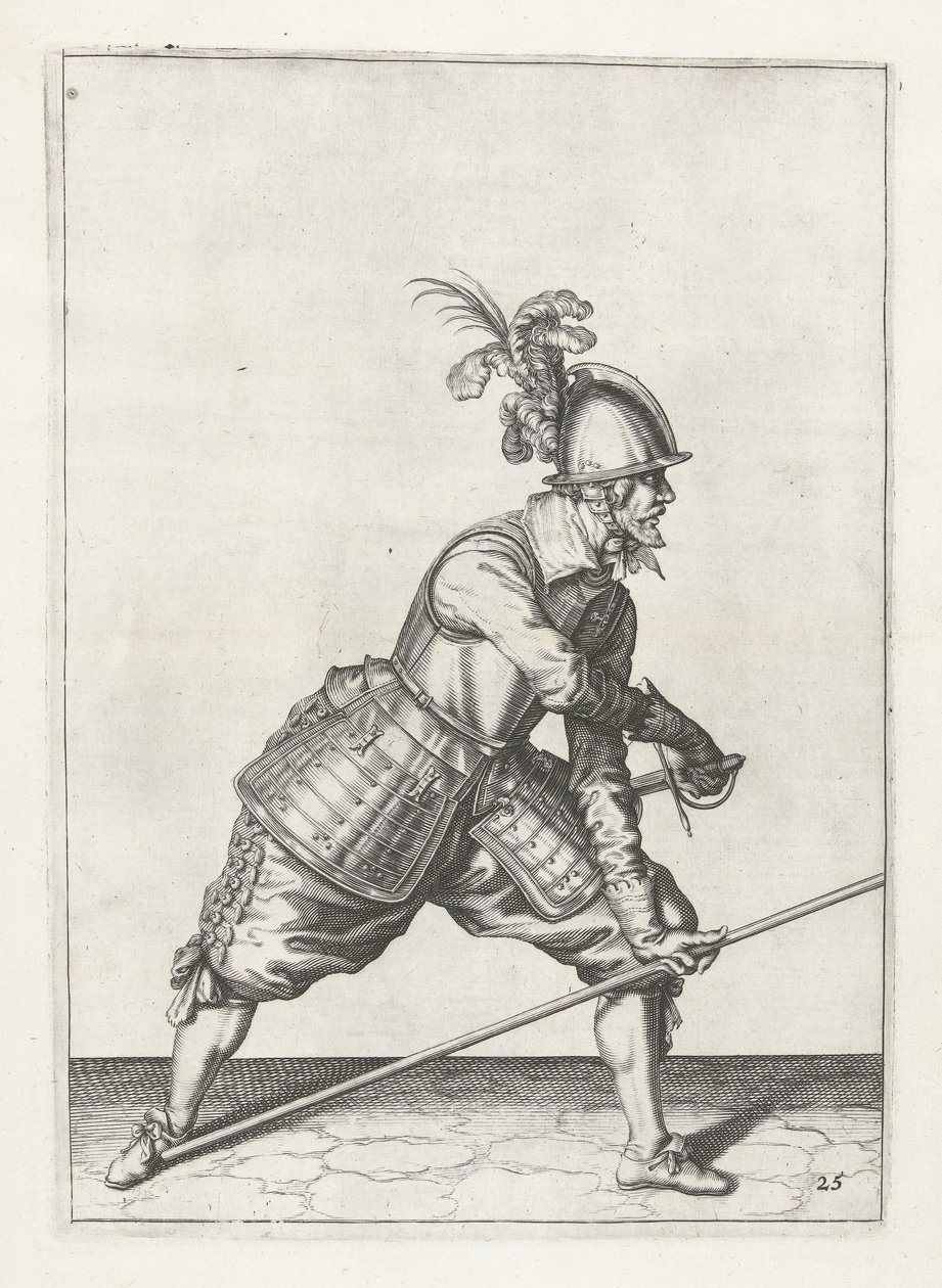 Soldier with Lance Drawing Sword by Jacob II de Gheyn