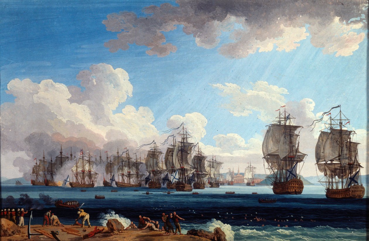 The Naval Battle of Chesma on 5 July 1770, 18th century