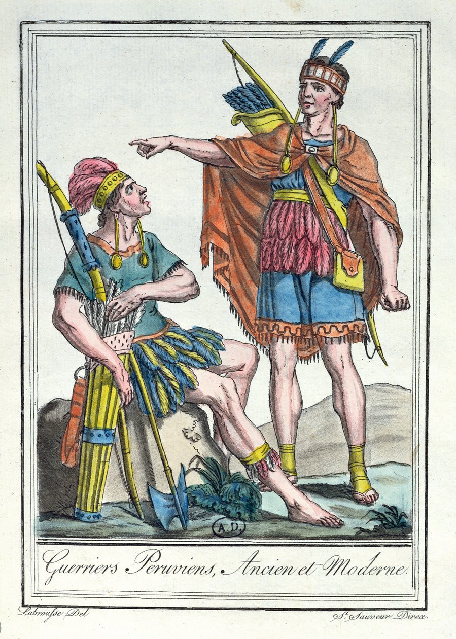 Ancient and Modern Peruvian Warriors, illustration from 'Encyclopedie ...