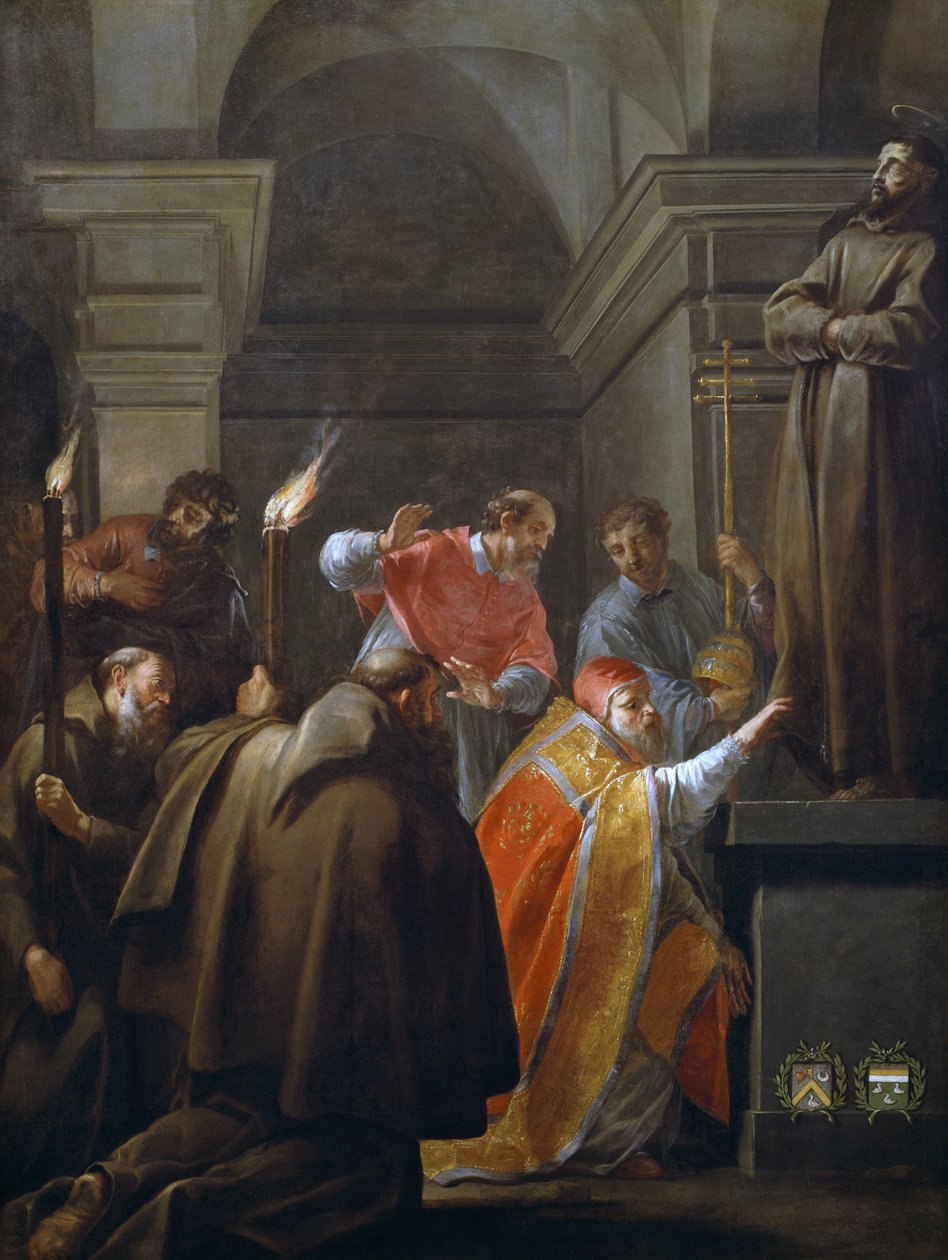 Pope Nicholas V in tomb of Saint Francis of Assisi