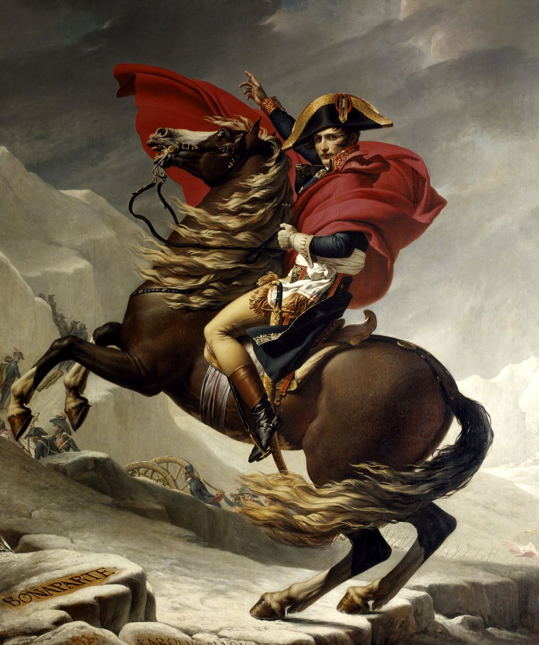 Napoleon Bonaparte crossing the Alps at the Grand Saint Bernard