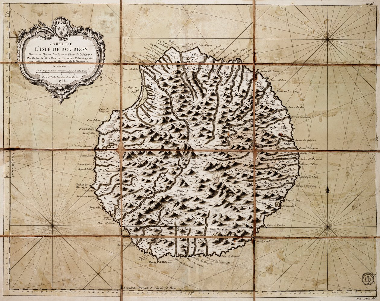 Map of the Isle of Bourbon Prepared at the Depository of Maps and Seacharts