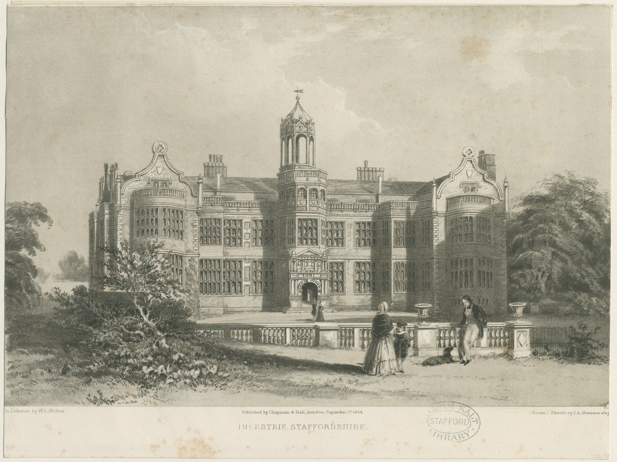 Ingestre Hall by James Astbury Hammersley: Fine art print