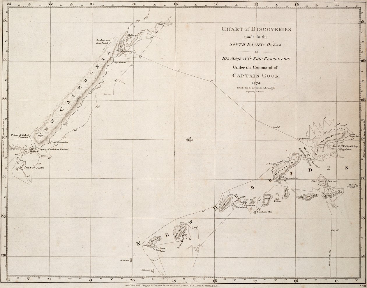 Chart of Discoveries Made in the South Pacific Ocean in His Majesty's ...