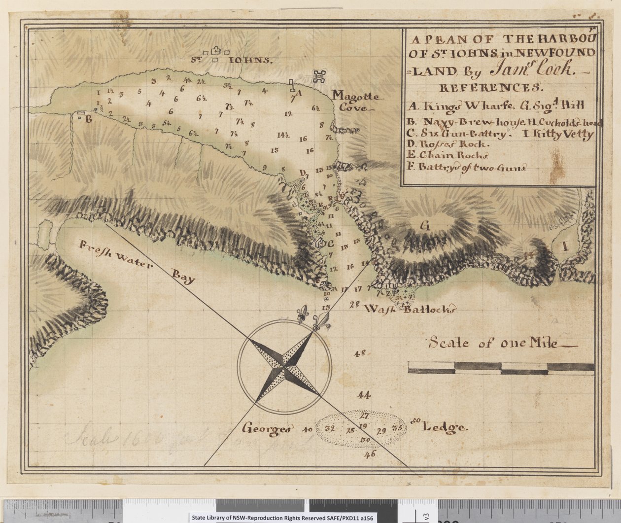 A Plan of the Harbour of St Johns in Newfoundland
