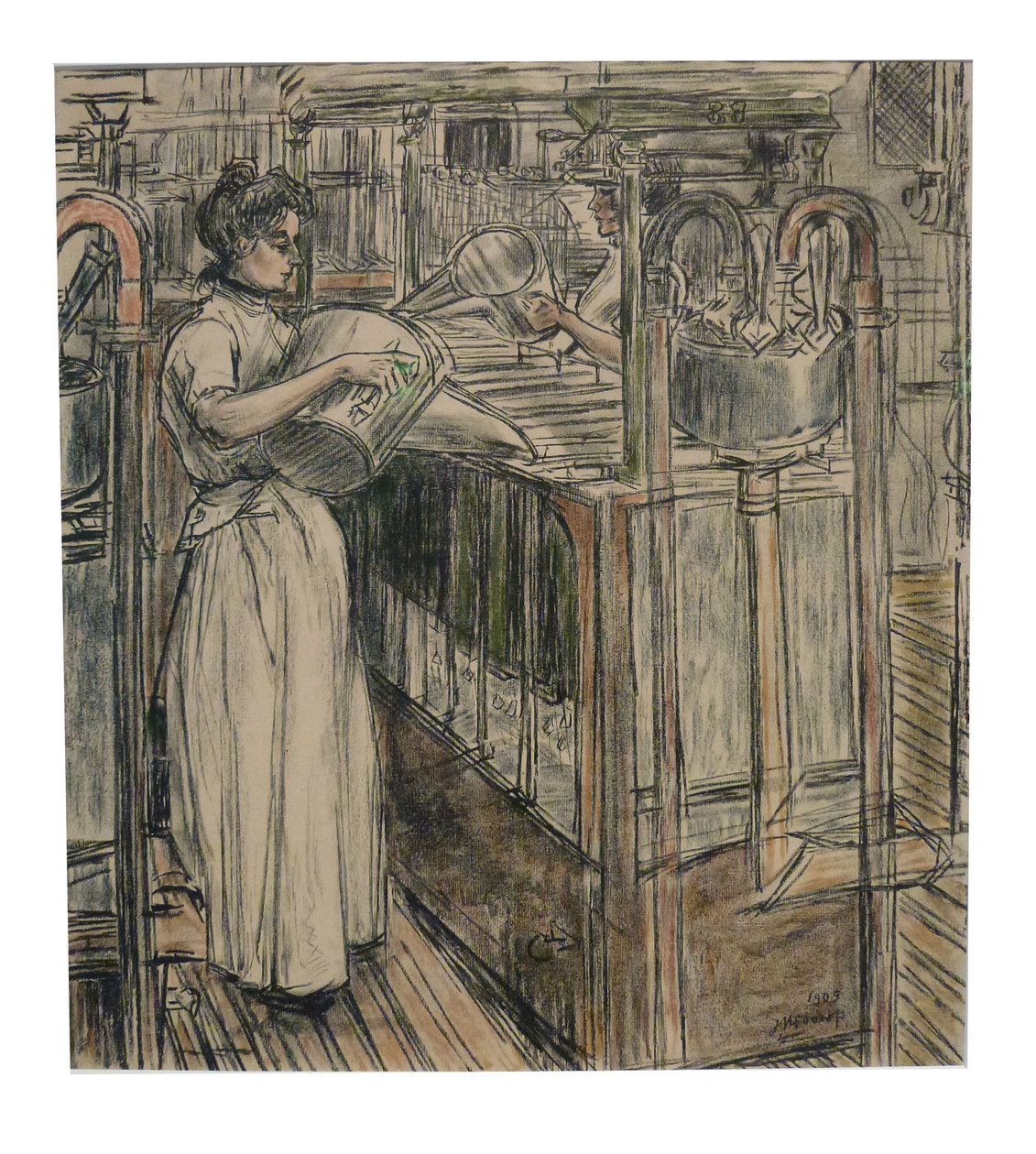 Foundry 1 of the 12 Lithographs Toorop Made About Candle Making