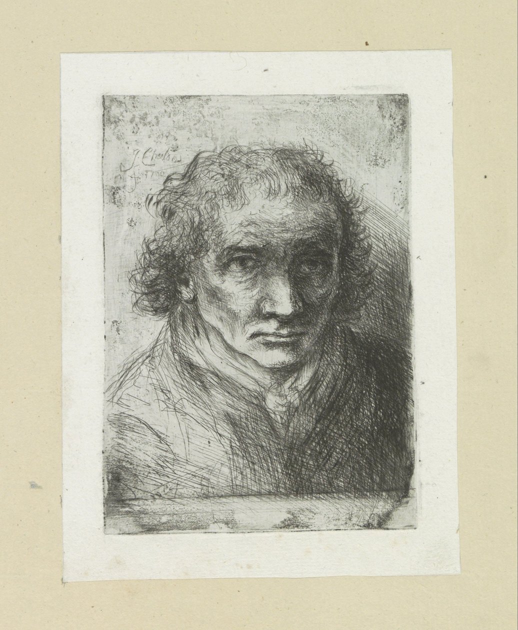 Volwassen man met sjaal The Compleat Work of Etchings by John Chalon ...