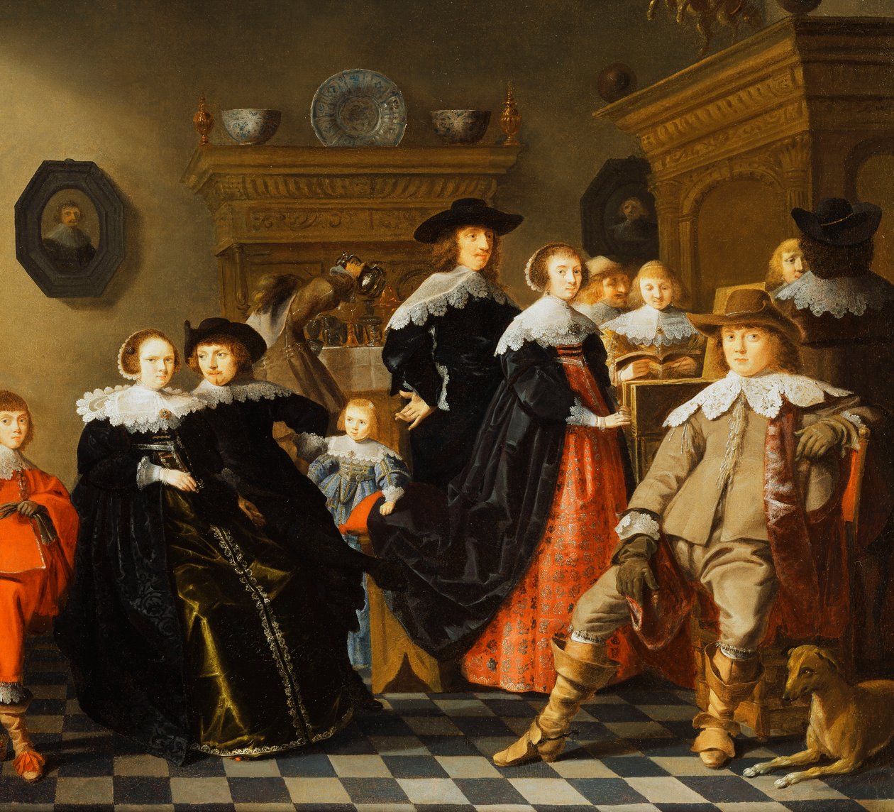 An Elegant Family in an Interior by Jan Olis: Fine art print