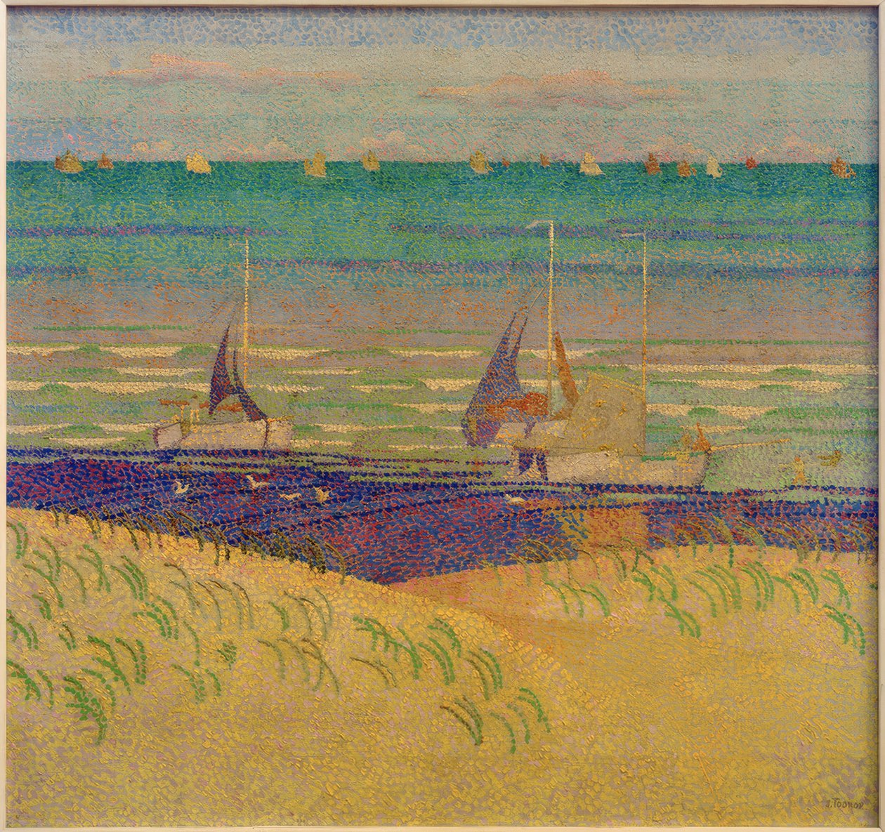 Dune Landscape with Sailboats by Jan Toorop