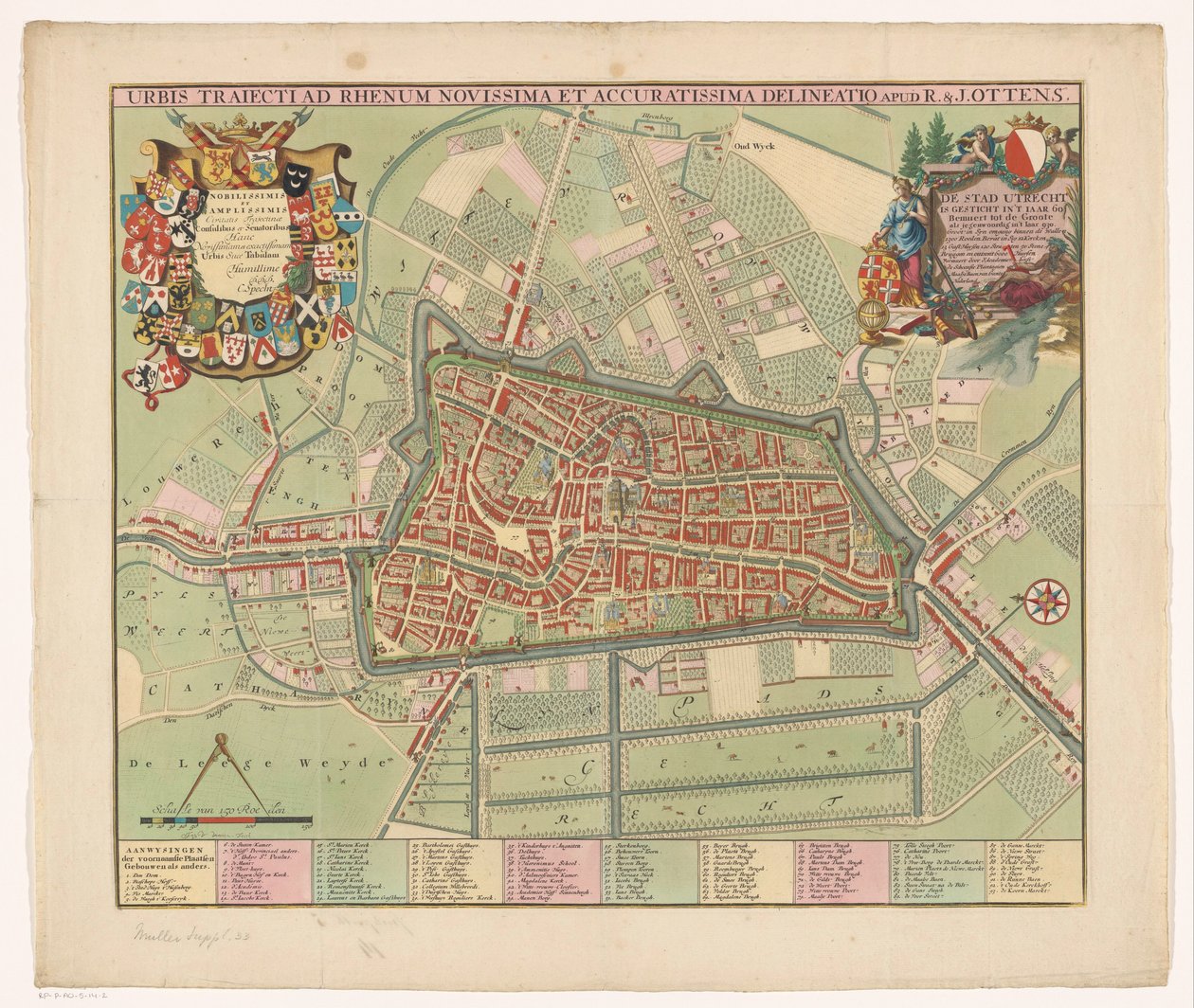 Map of the city of Utrecht by Jan van Vianen: Fine art print