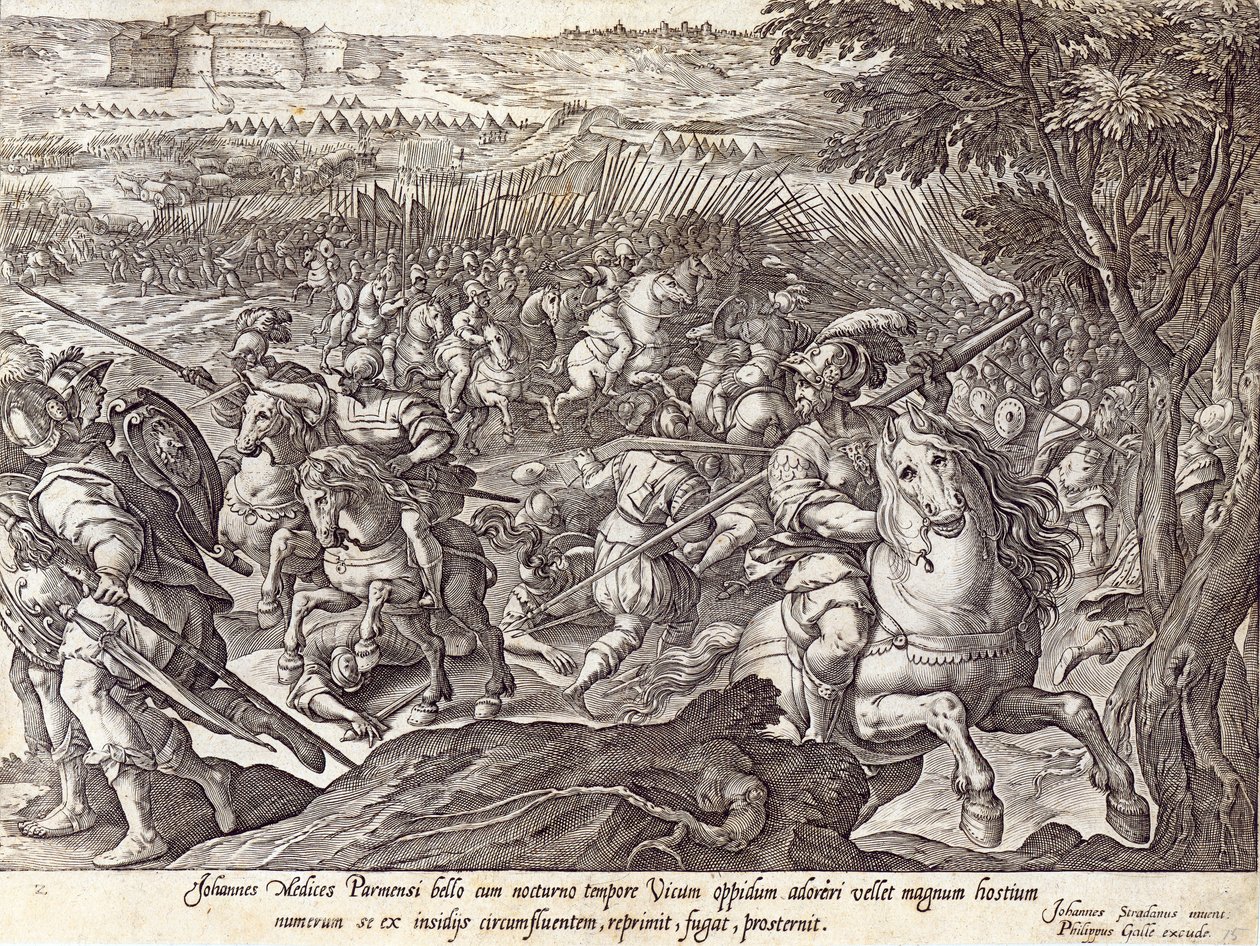 Giovanni de' Medici Defeated in Parma, Plate from 'The History of the ...
