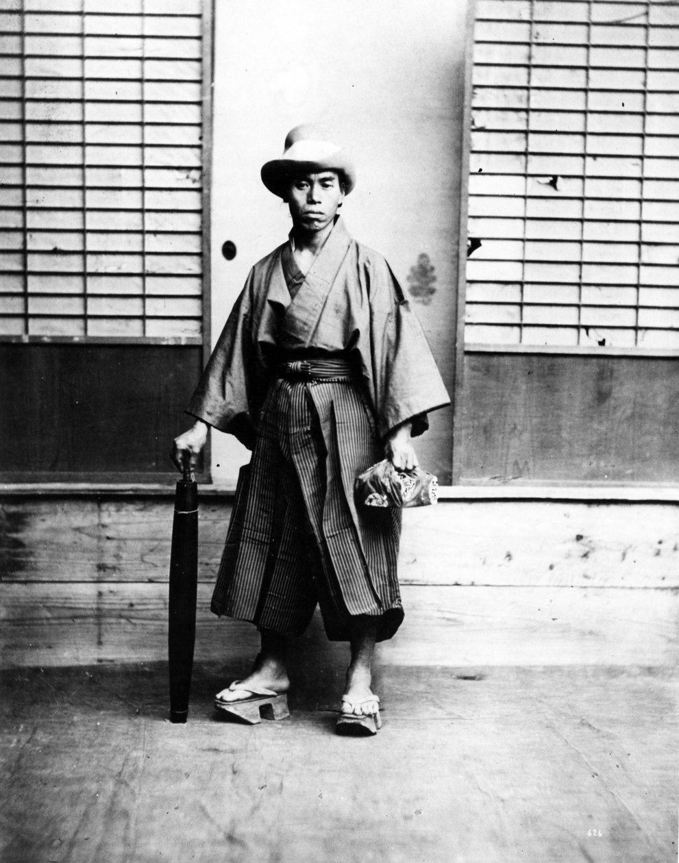 Japanese Man wearing a European Hat by Japanese Photographer