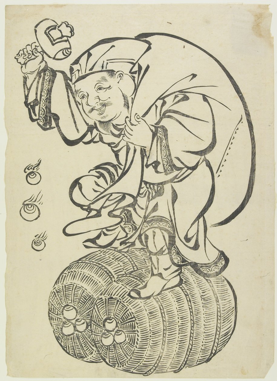 Daikoku God Dancing on Rice Bales, mid to late 18th century