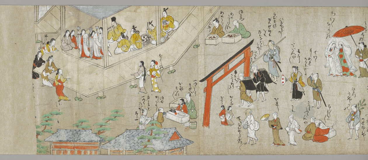 The Tenjin Shrine Scrolls (one of a pair) (detail)