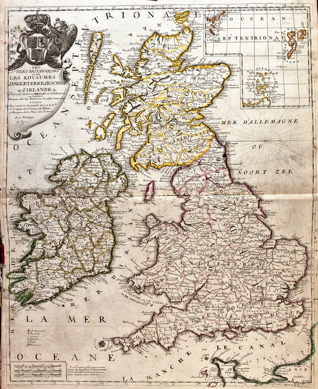 Map of the kingdoms of England, Scotland and Ireland