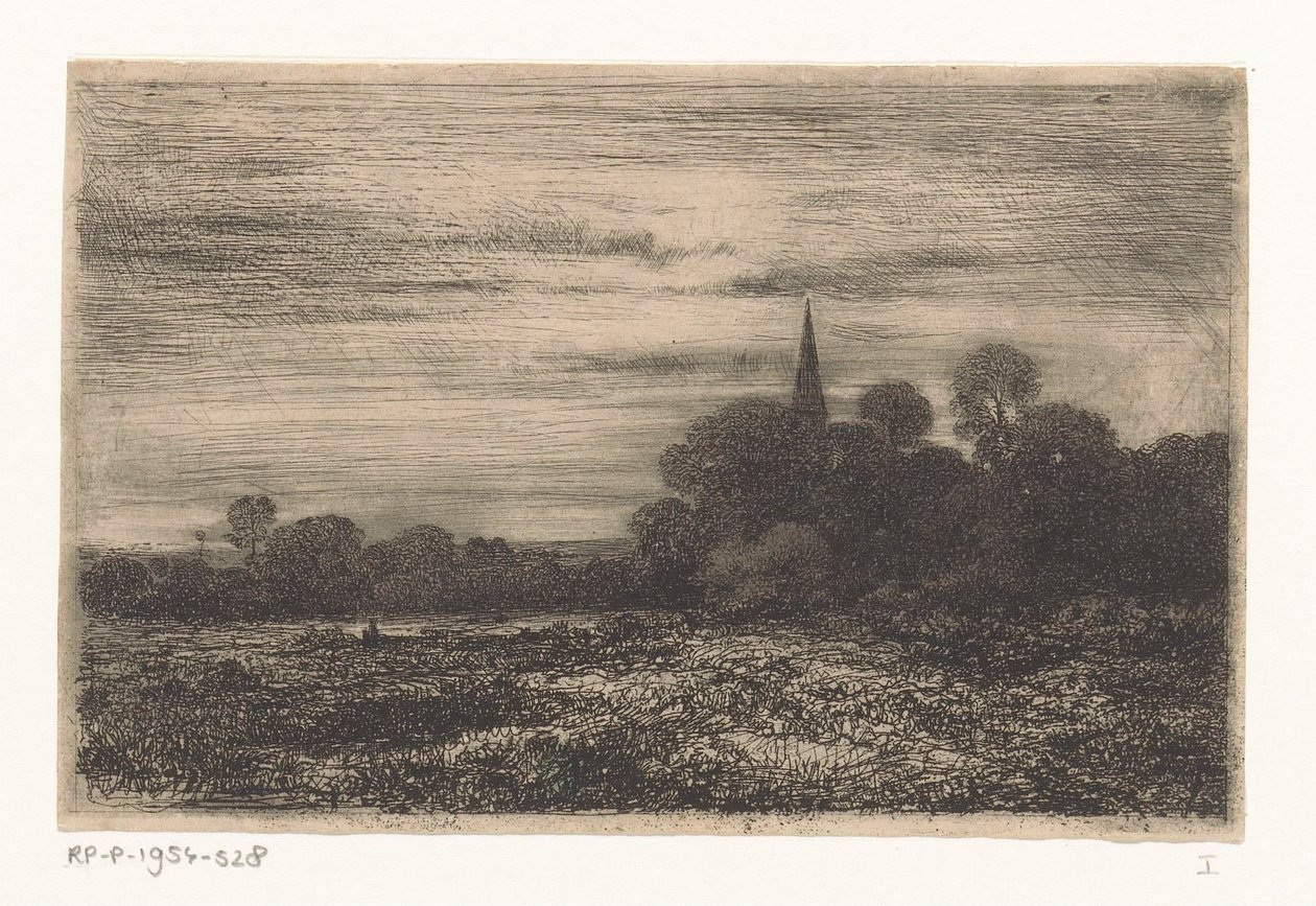 Landscape with Church Tower by Jean Alexis Achard