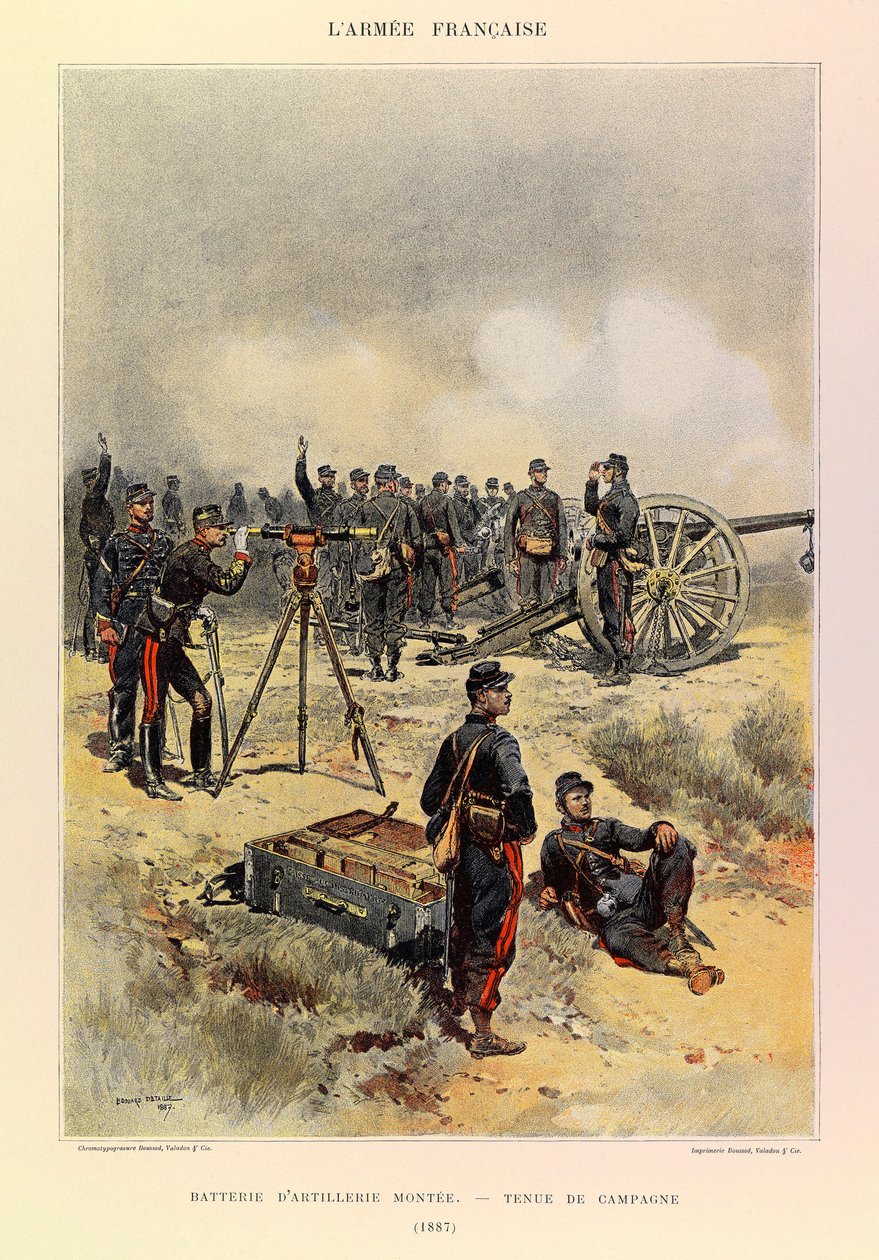Battery of Artillery Mounted in Field Uniform in 1887