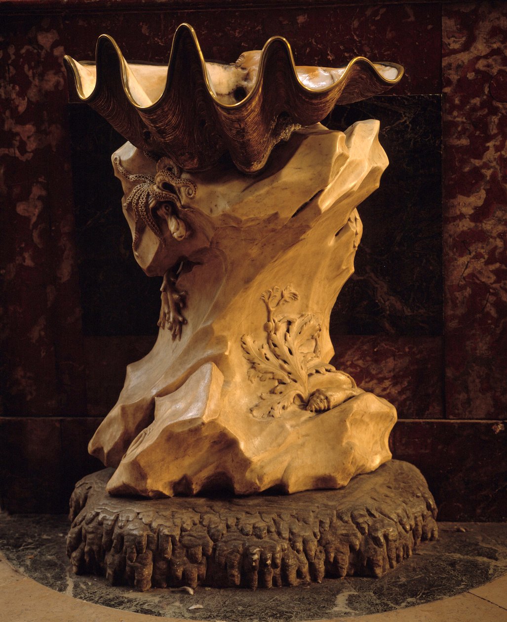 Benitier Shape of a Shell on Rock Realized by Jean Baptiste Pigalle (1745)