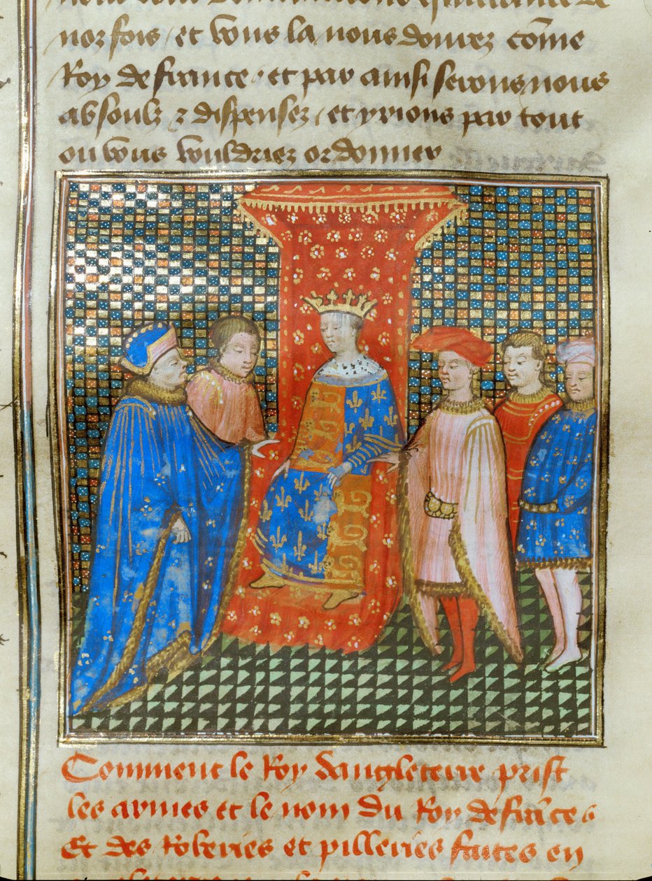 English King Edward III on His Throne Listening to a Speech by Robert ...