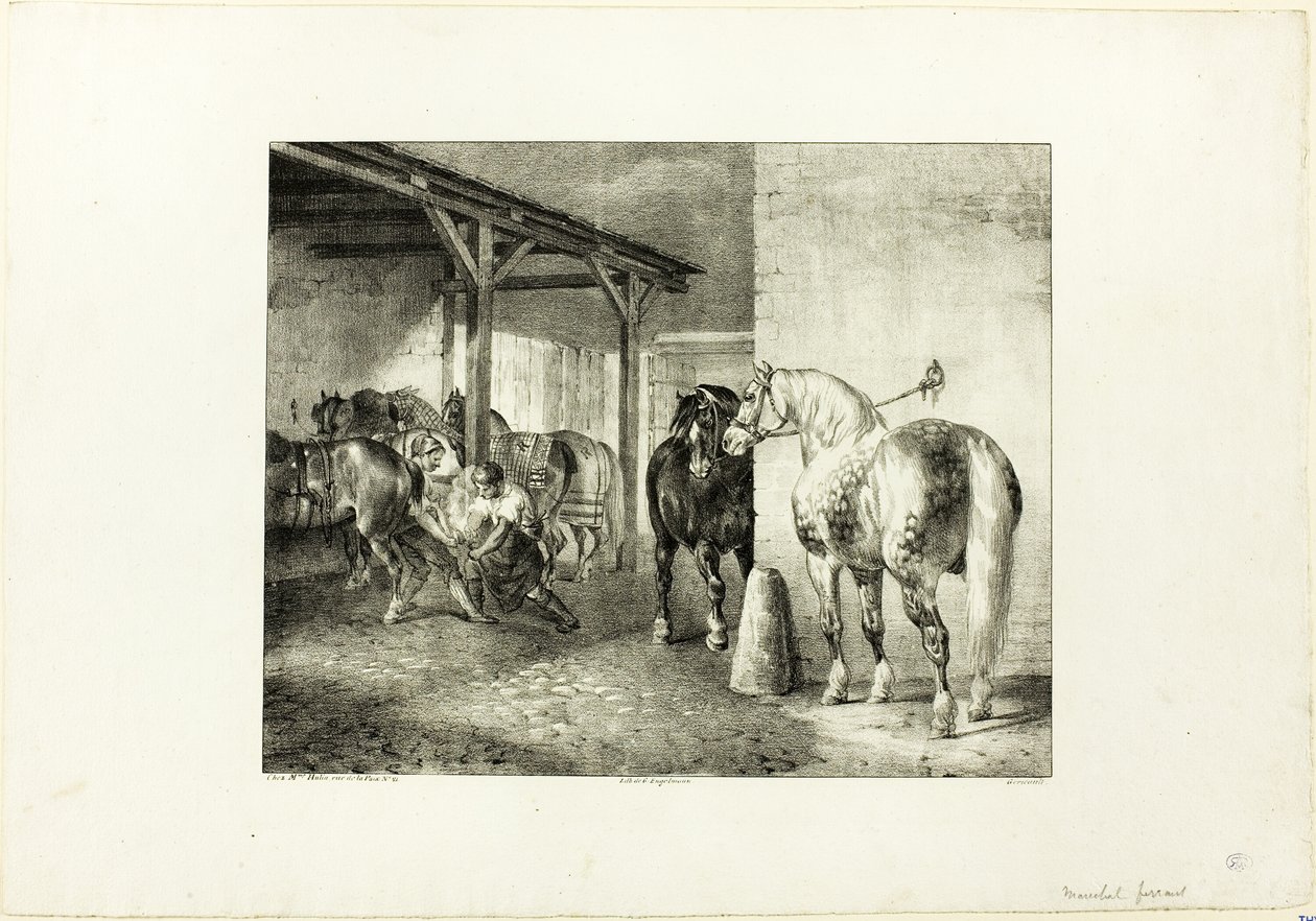 Farrier's Shop by Jean Louis André Théodore Géricault