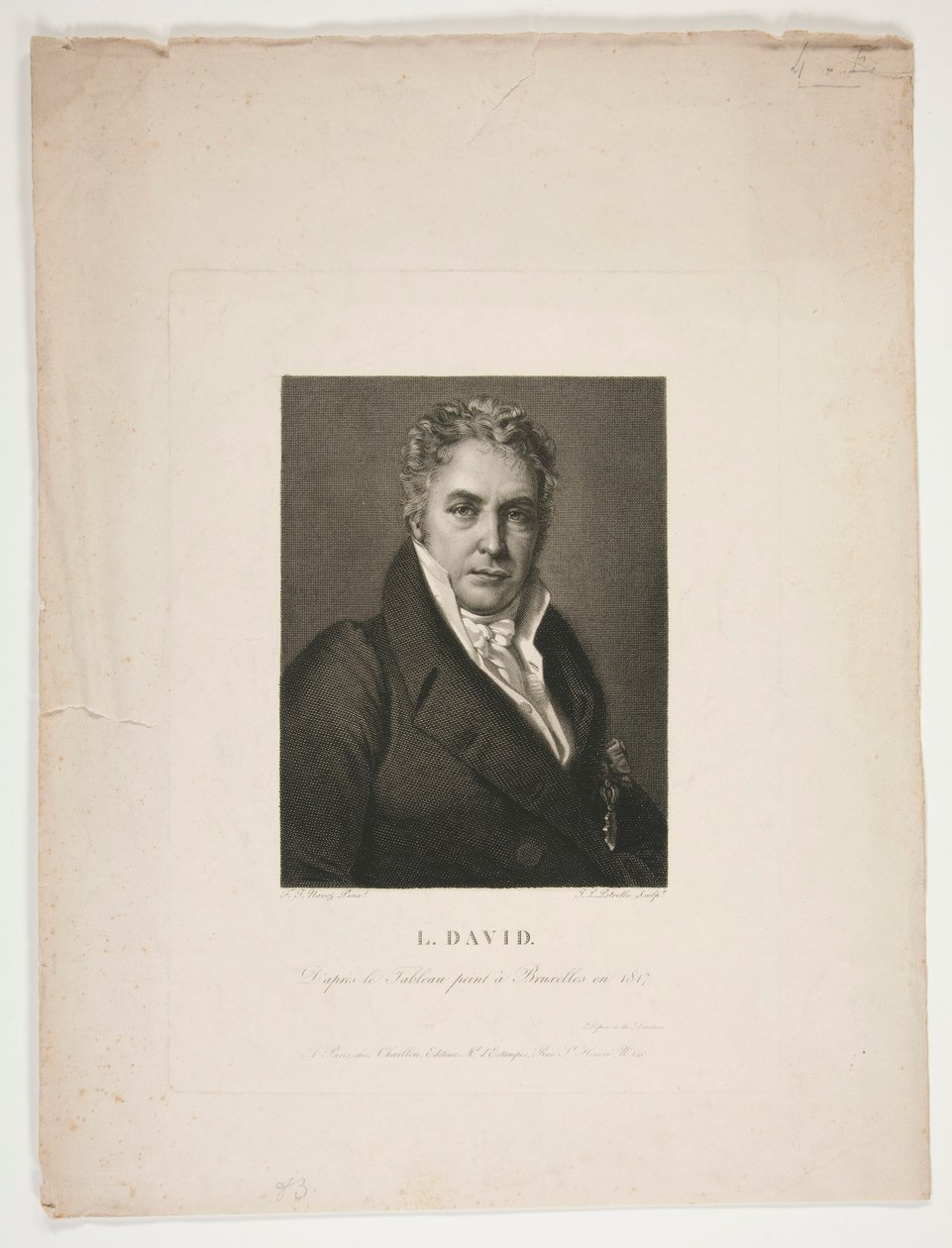 Portrait of Jacques Louis David by Jean Louis Potrelle