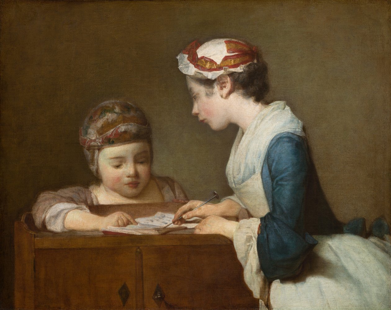 The Little Schoolmistress by Jean-Baptiste Simeon Chardin