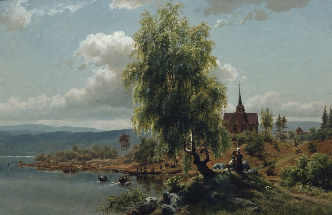 Church on the Fjord by Joachim Frich: Buy fine art print