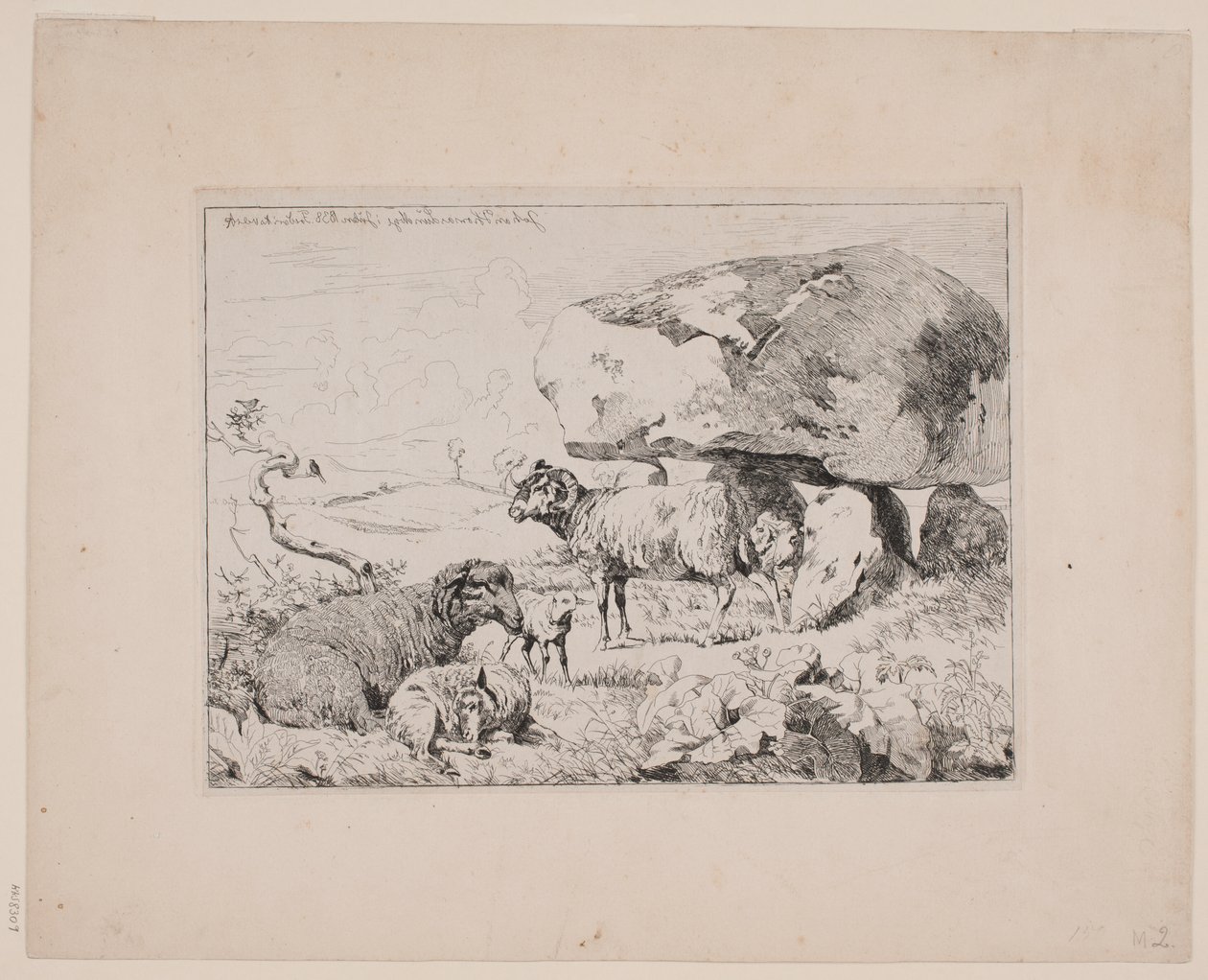 Sheep by a Burial Mound by Johan Thomas Lundbye