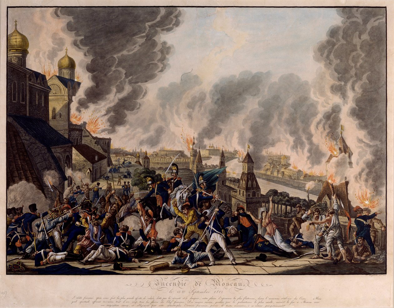 The fire of Moscow on September 15, 1812. The Grande Armee (France ...