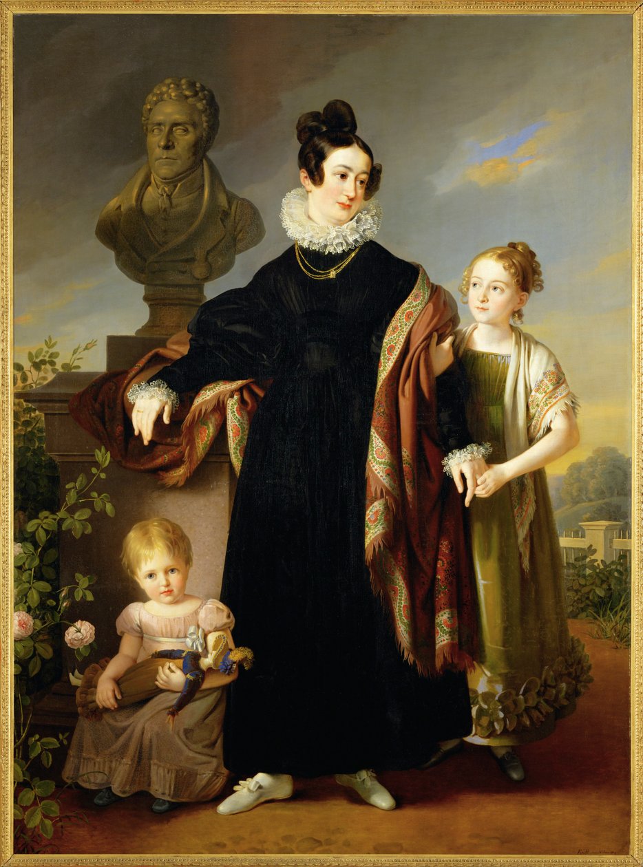 Freifrau Josefine Dietrich-Landsee, Recently Widowed, with Her Two ...