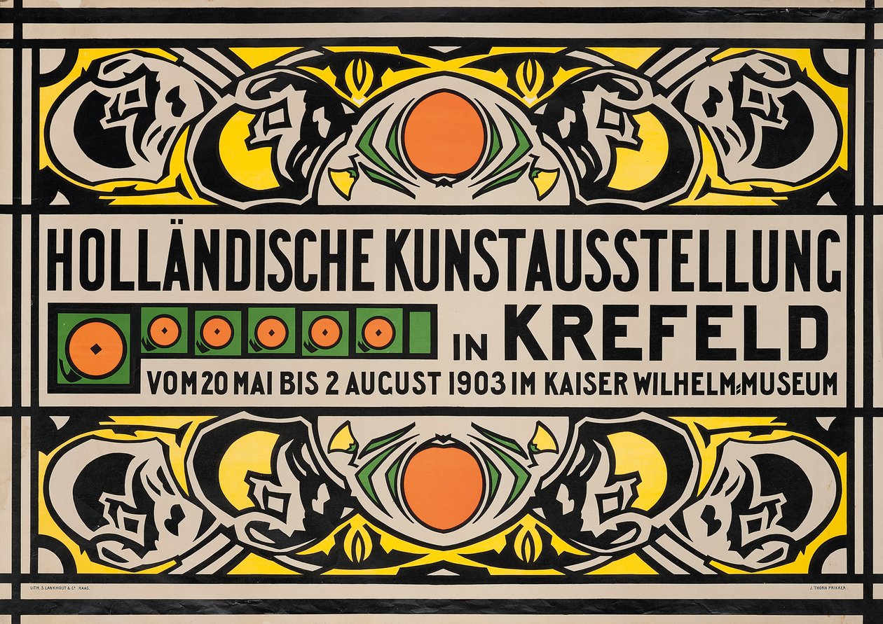 Poster advertising the Dutch Art Exhibition in Krefeld's Kaiser Wilhelm ...