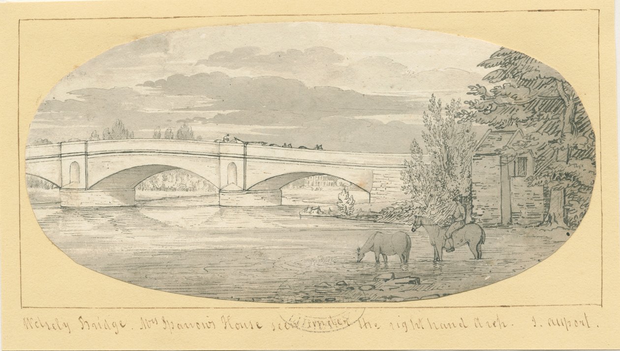 Wolseley Bridge: pen and wash drawing by John Allport