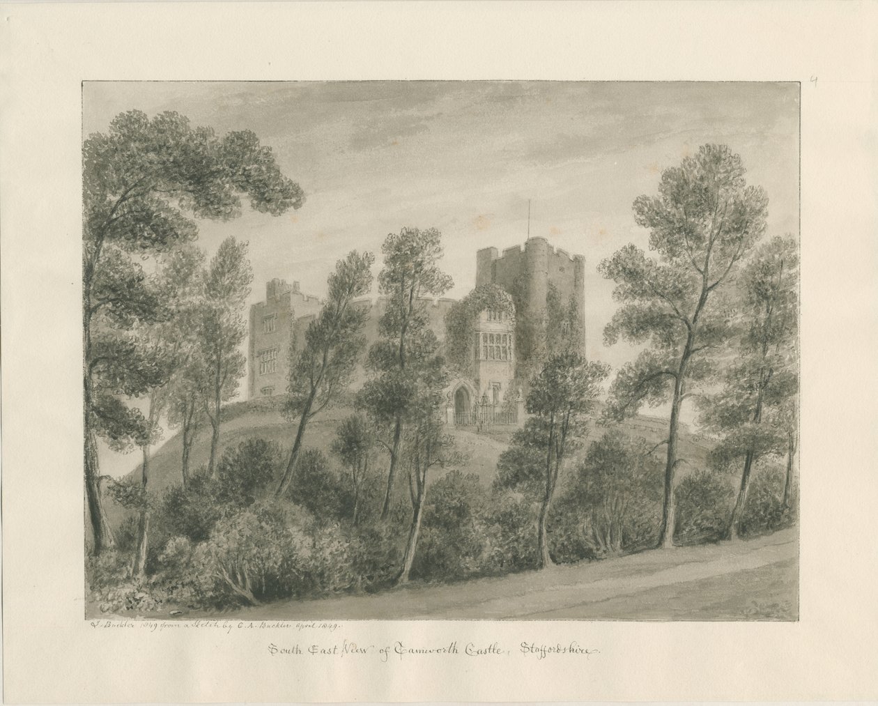 Tamworth Castle by John Buckler: Buy fine art print