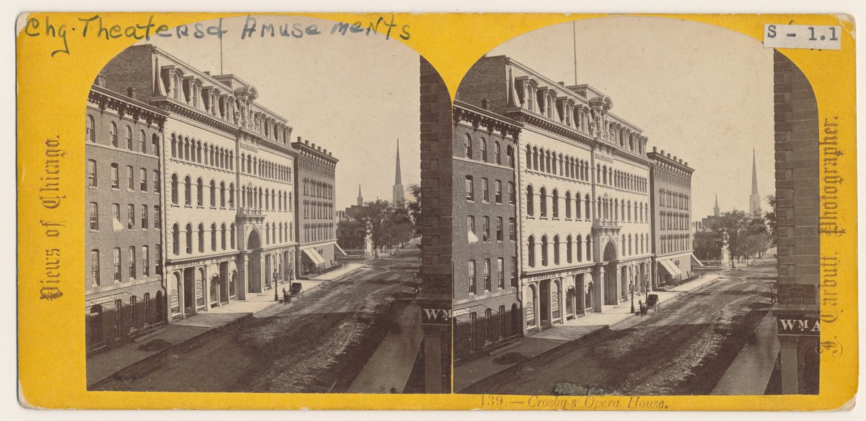 View of Crosby's Opera House before the Chicago Fire of 1871