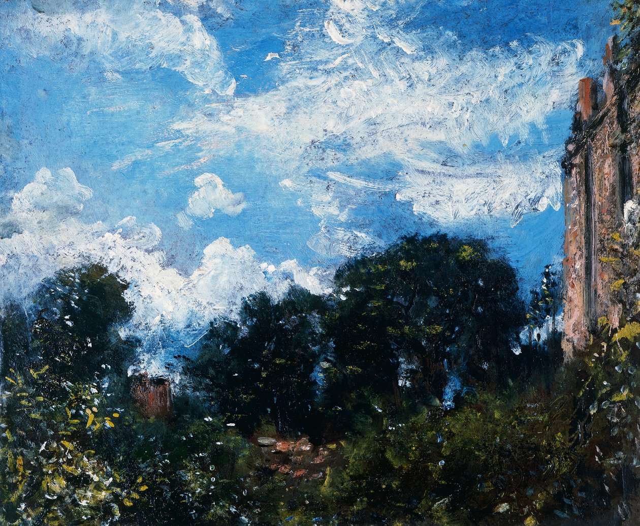 Study of sky and trees (oil on canvas) by John Constable