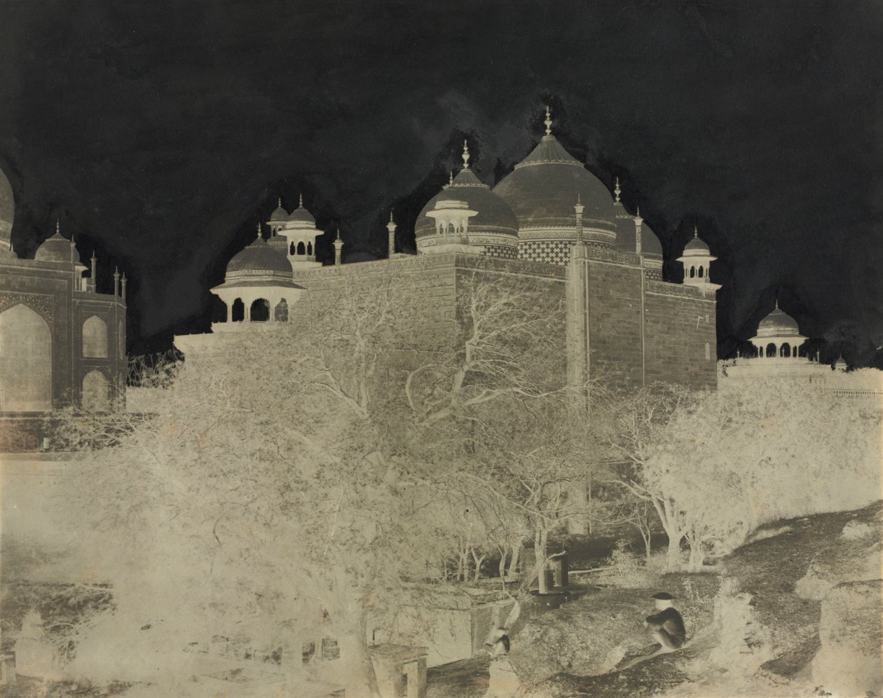 Taj Mahal, Back View of the Rest-House, with Figure, c1858-1862